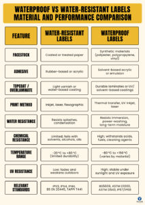 Waterproof Labels vs Water-Resistant Labels